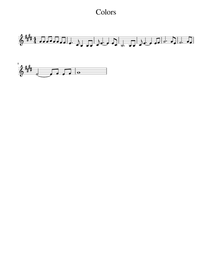 Colors Sheet music for Piano (Solo) Easy | Musescore.com