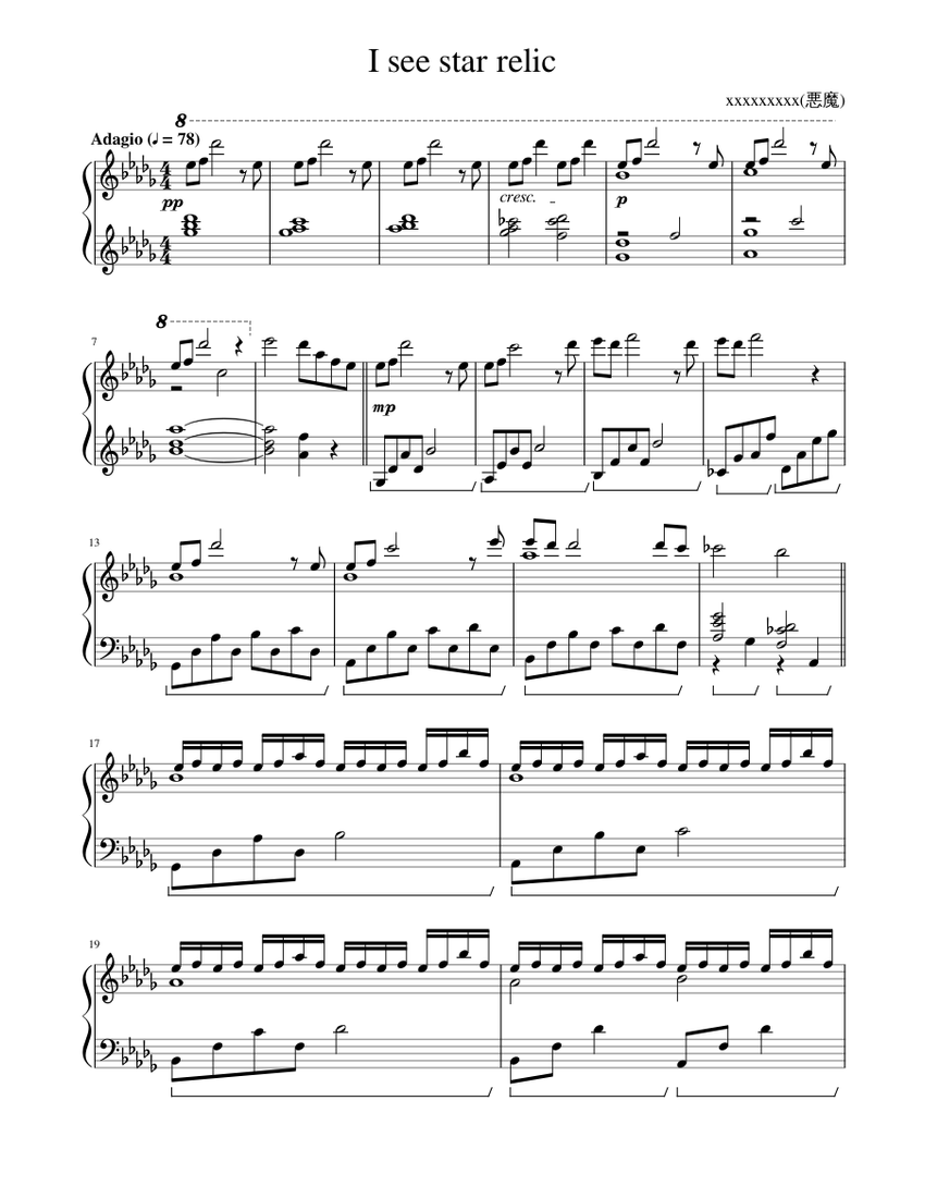 I see star relic Sheet music for Piano (Solo) | Musescore.com