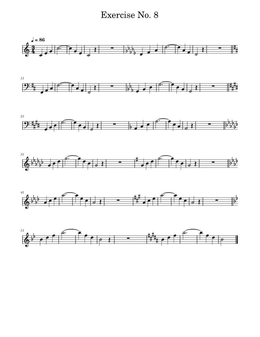Exercise No. 08 Sheet music for Piano (Piano-Voice) | Musescore.com