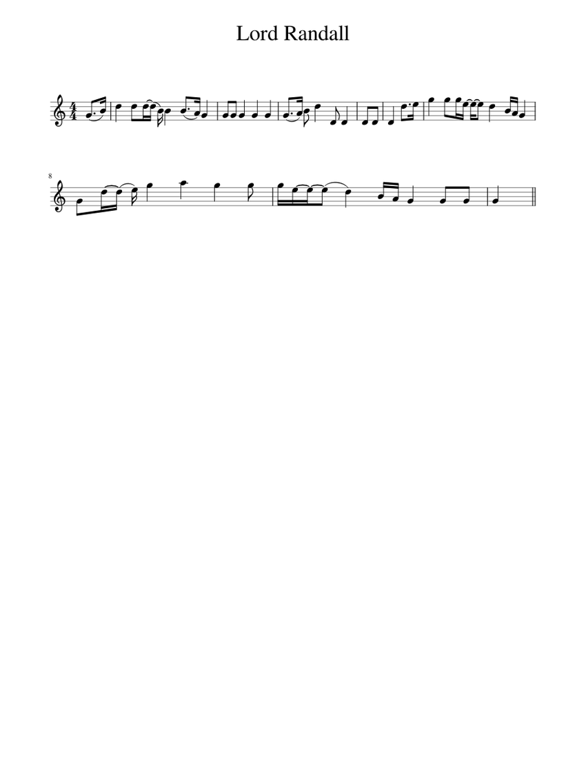 Lord Randall Sheet music for Piano (Solo) Easy | Musescore.com