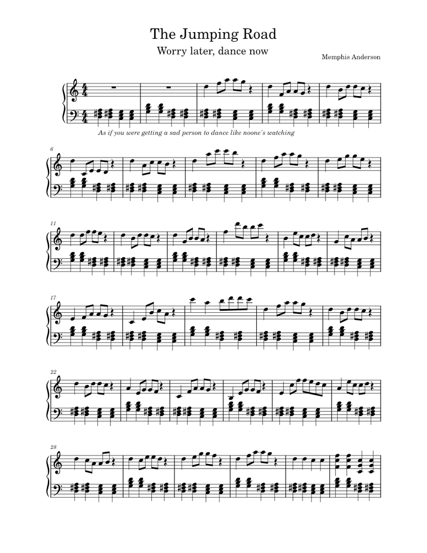 The Jumping Road Sheet music for Piano (Solo) Easy | Musescore.com