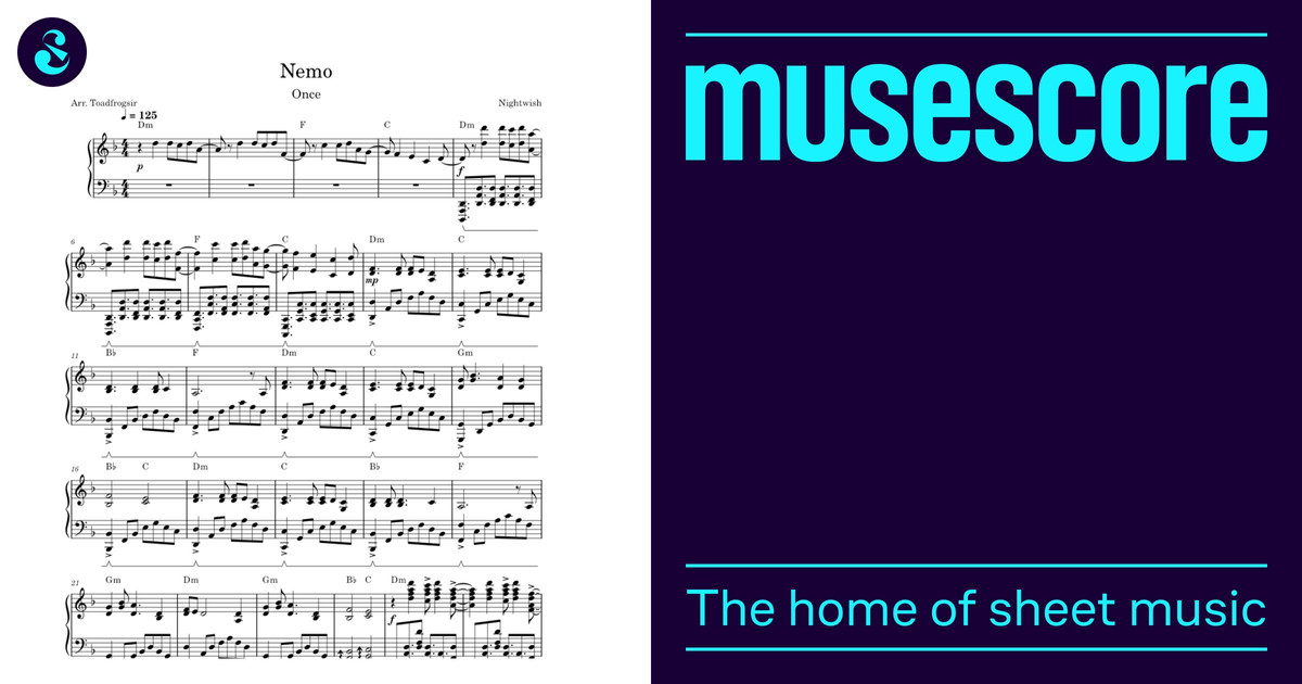 Nemo - Nightwish Sheet Music for Piano (Solo) | MuseScore.com