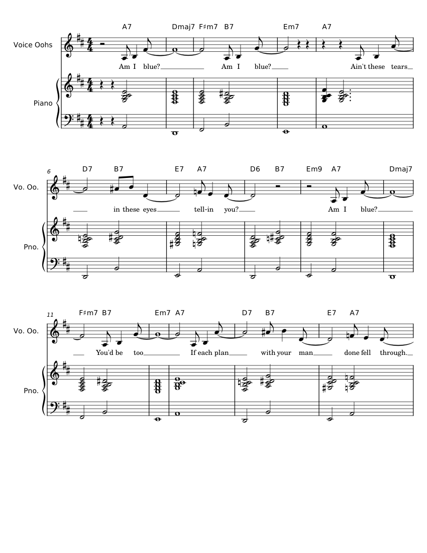 Am I Blue? – Harry Akst Am I Blue Accompaniment 2 Sheet music for Piano ...