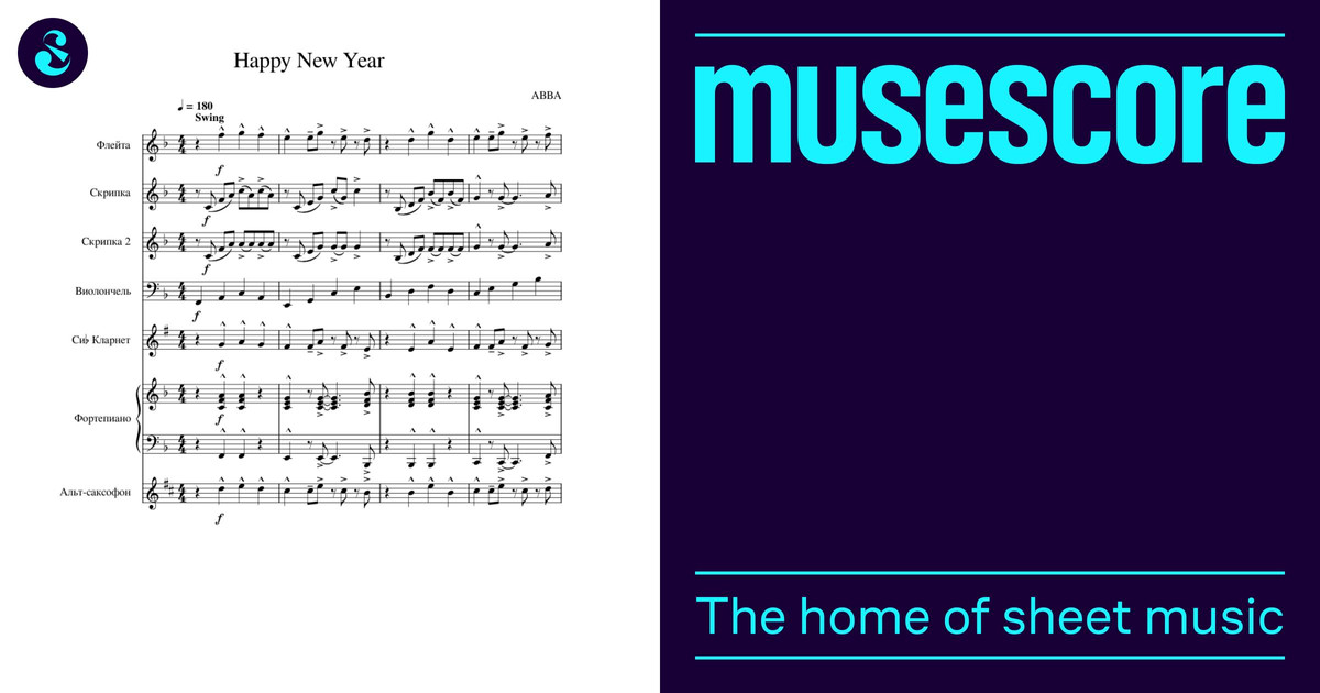 Happy New Year good 444 – Olga Violino Sheet music for Piano, Flute ...