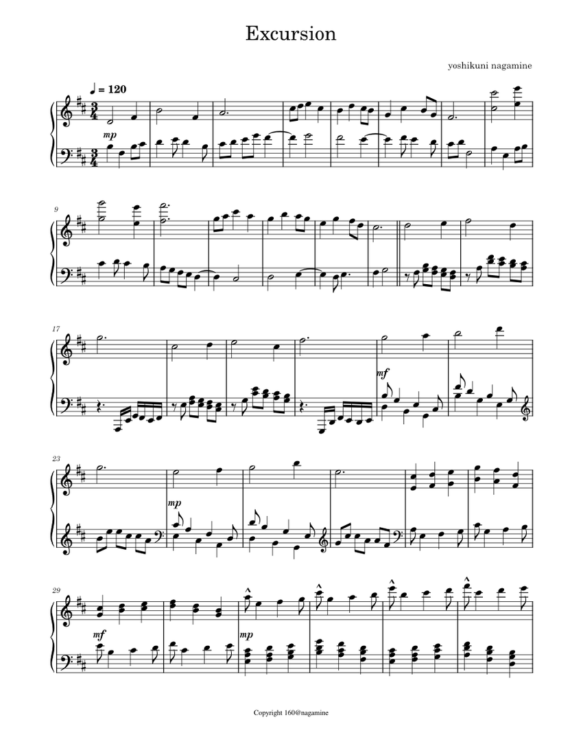 Excursion Sheet music for Piano (Solo) | Musescore.com
