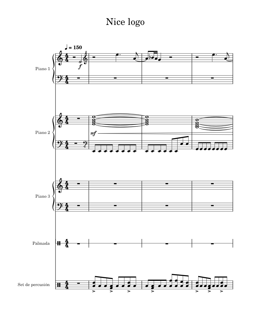 Exyl & Dalux - Nice logo Sheet music for Piano, Drum group, Hand clap ...