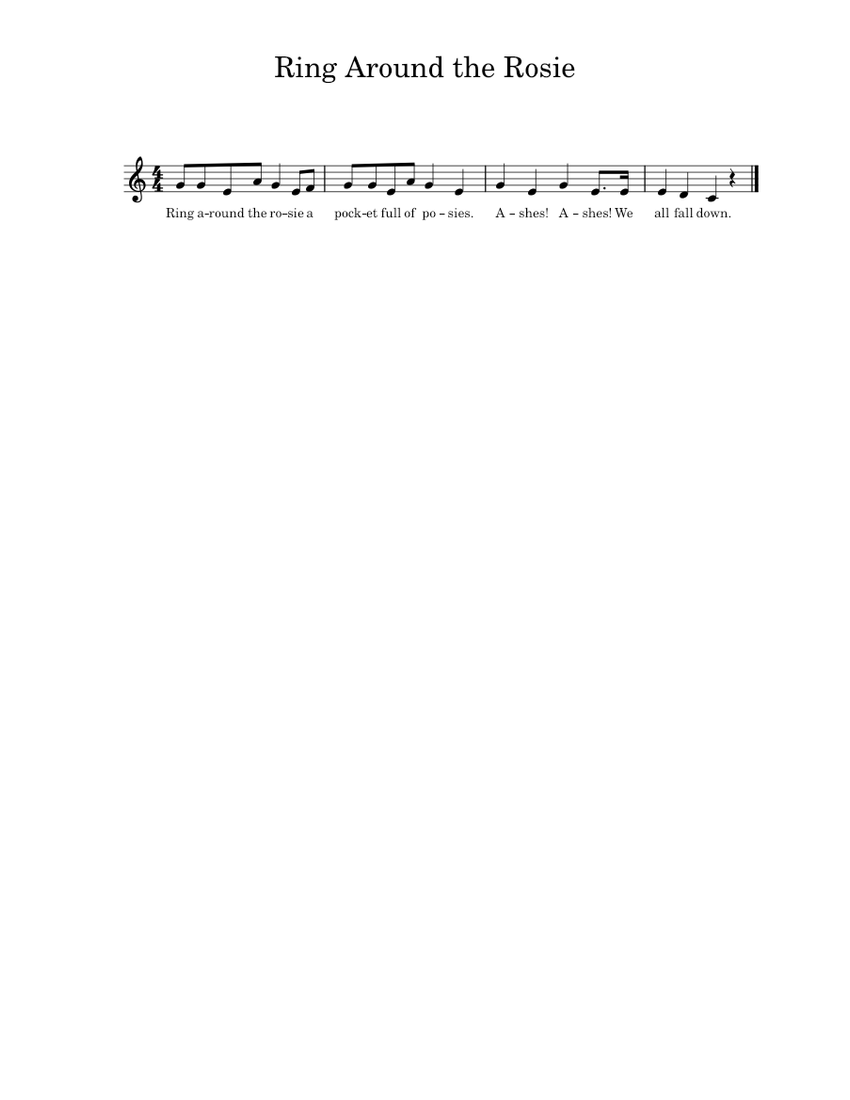 Ring around the rosie – Misc Traditional Sheet music for Piano (Solo ...