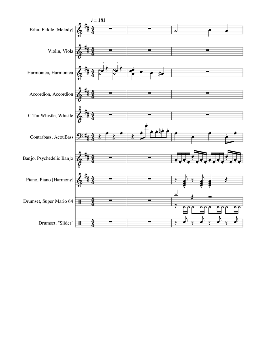 Super Mario 64 The Princess's Secret Slide [Slider] Sheet Music for ...
