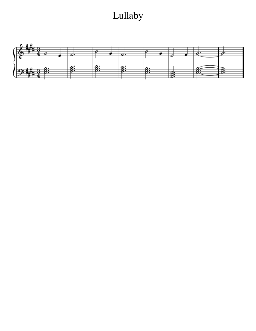 Lullaby Sheet music for Piano (Solo) | Musescore.com