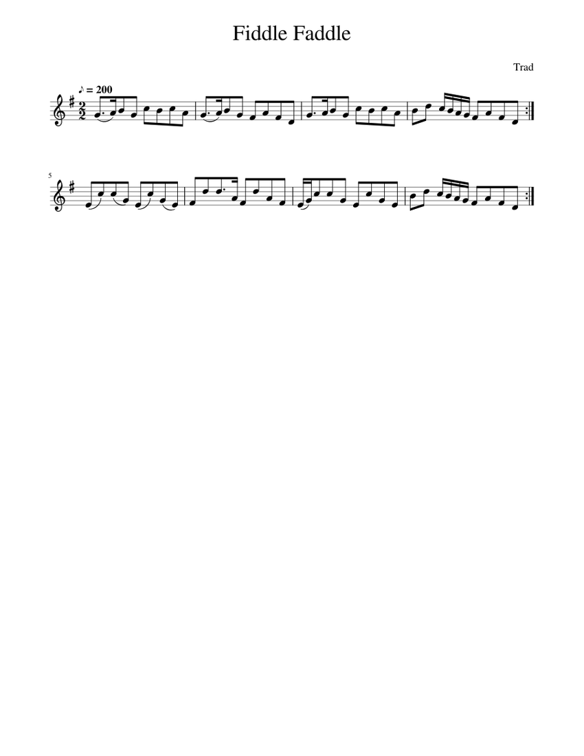 Traditional music - Fiddle Faddle Sheet music for Piano (Solo) Easy ...