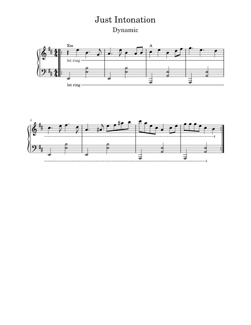 Dynamic Just Intonation Sheet Music for Piano (Solo) Easy | MuseScore.com