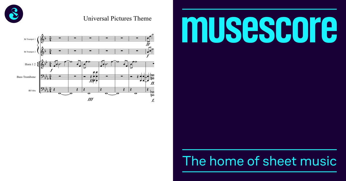 Universal Pictures Theme Brass Quintet Sheet music for Tuba, Trumpet ...