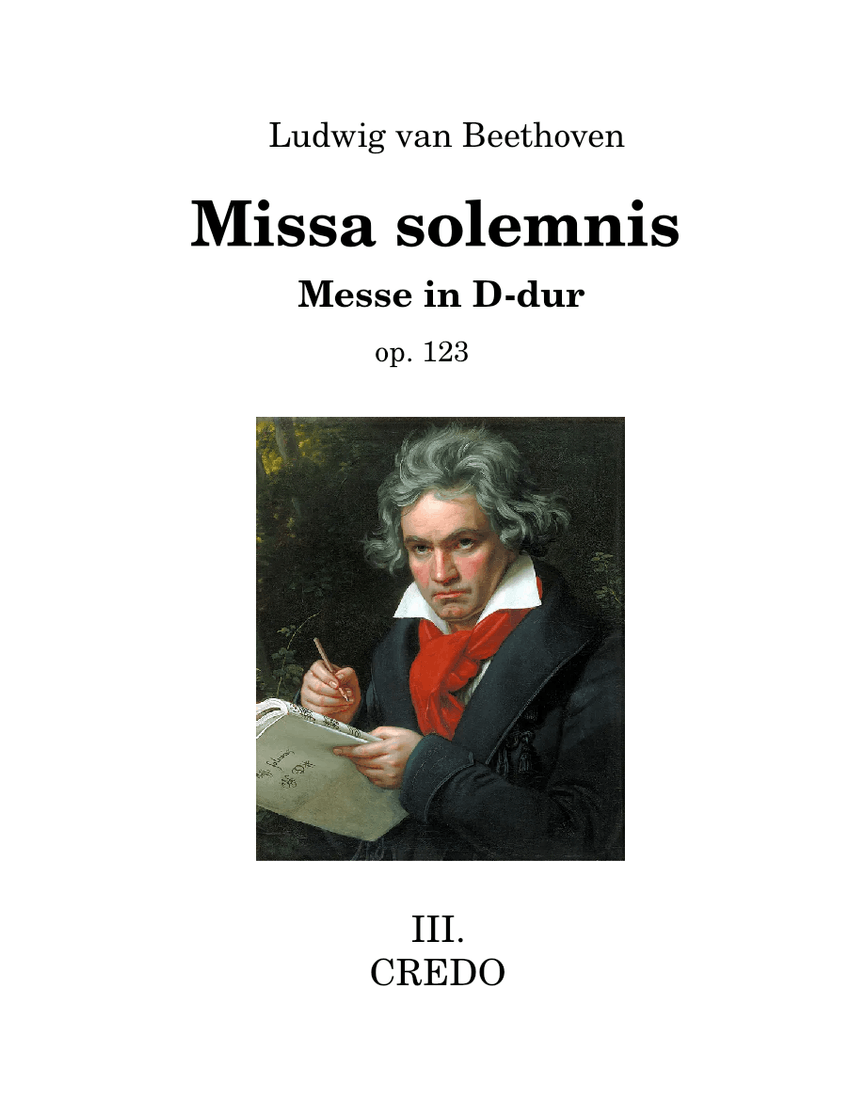 Beethoven - Missa solemnis - op. 123 - III. - Credo Sheet music for ...