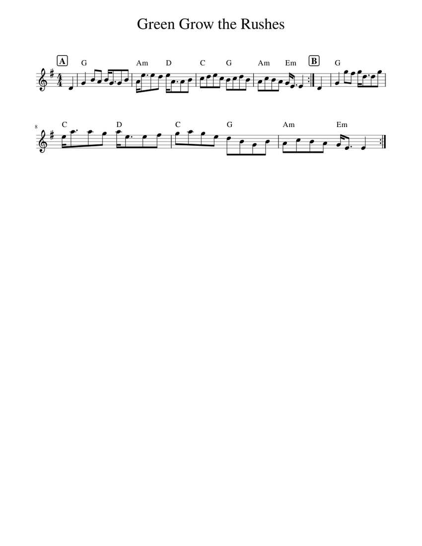 Green Grow the Rushes Sheet music for Piano (Solo) Easy | Musescore.com