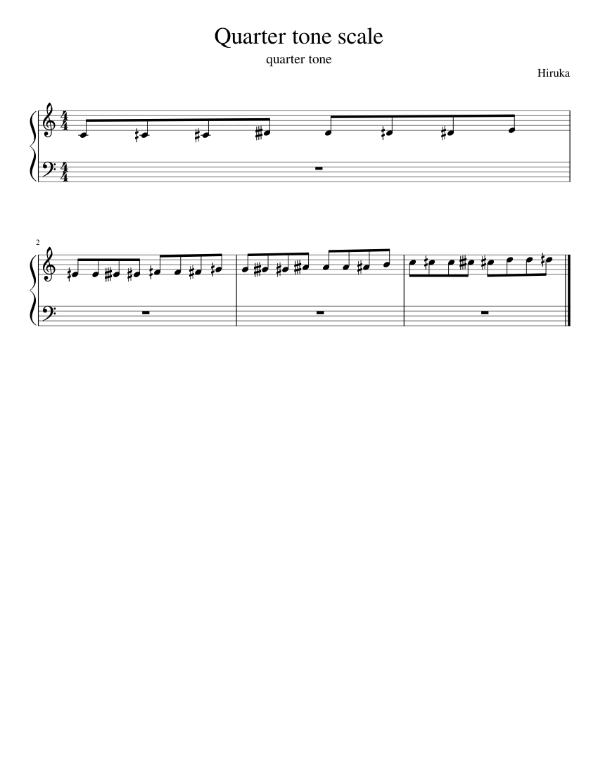 Quarter tone scale Sheet Music for Piano (Solo) Easy | MuseScore.com