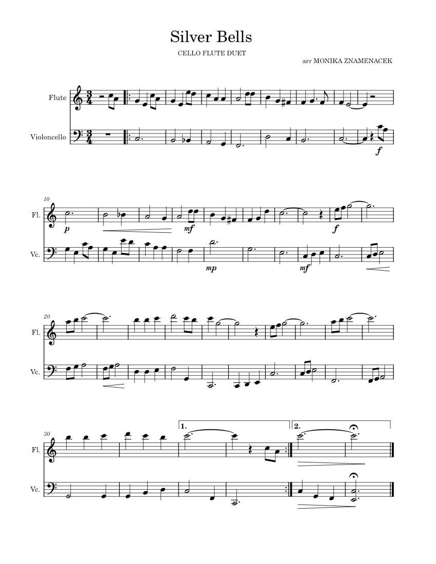 Silver bells – Jay Livingston Silver bells – Christmas carol Sheet ...