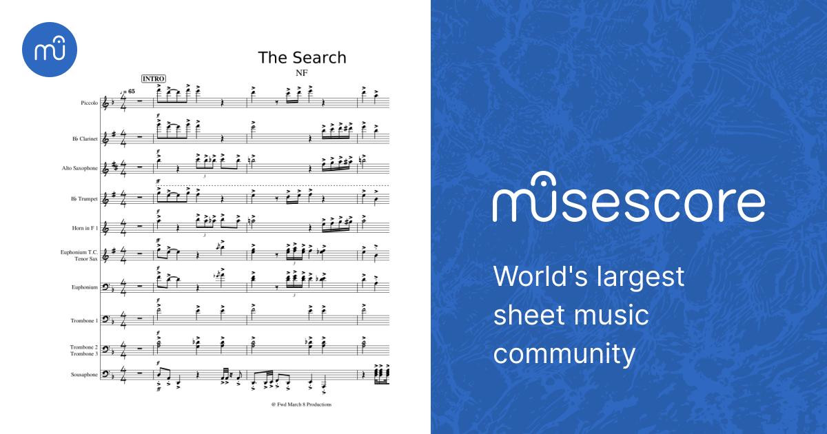 THE SEARCH Sheet Music for Trombone, Euphonium, Flute piccolo, Clarinet ...