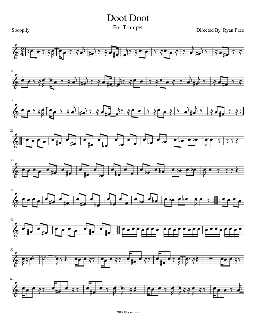Doot Doot Sheet Music for Trumpet in b-flat (Solo) | MuseScore.com