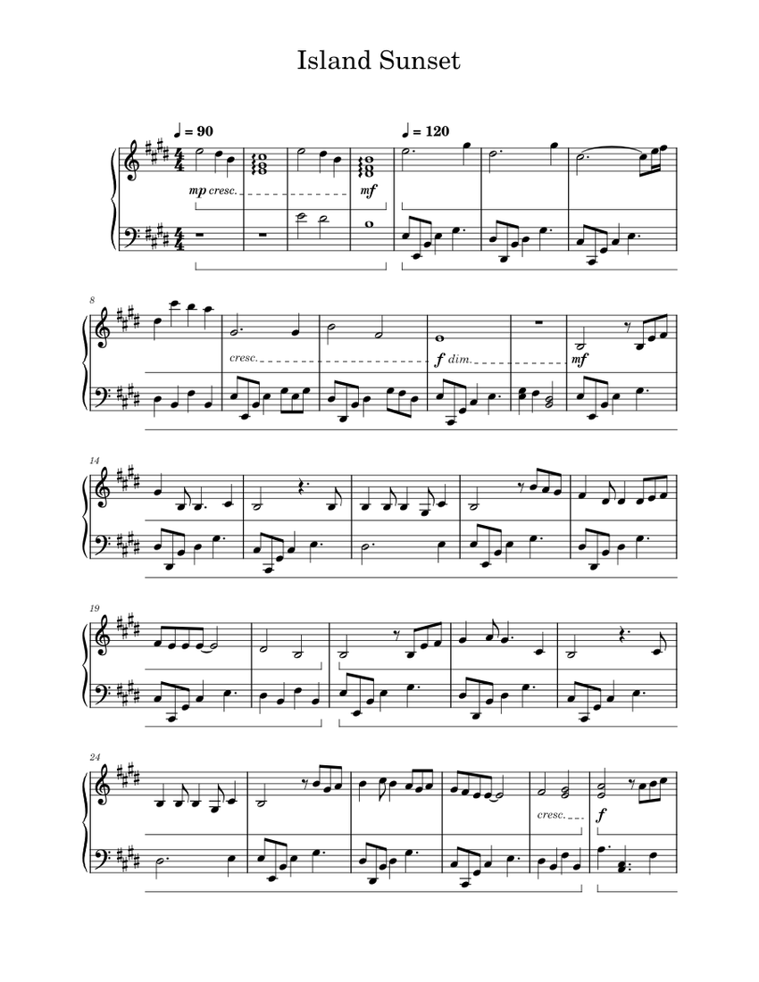 Island Sunset Sheet music for Piano (Solo) Easy | Musescore.com