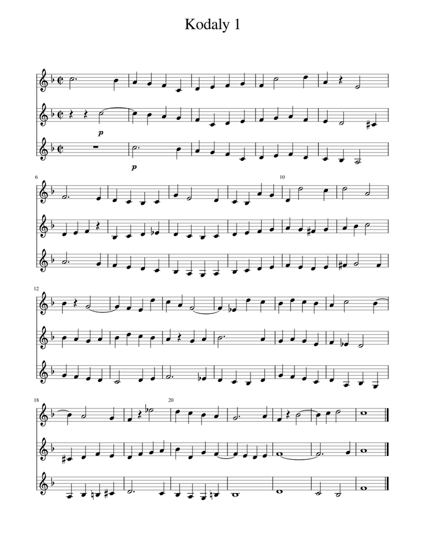 Kodaly_1 Sheet music for Piano (Solo) Easy | Musescore.com