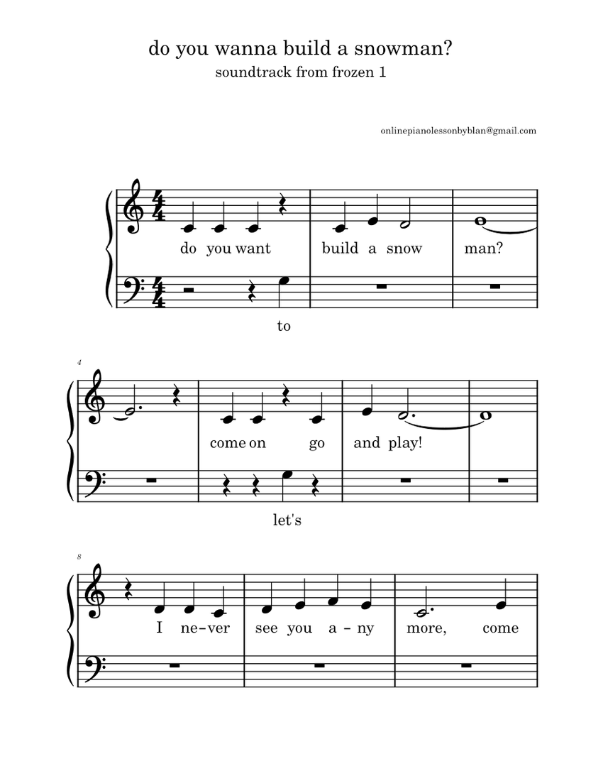 do_you_wanna_build_a_snowman_easy Sheet music for Piano (Solo ...