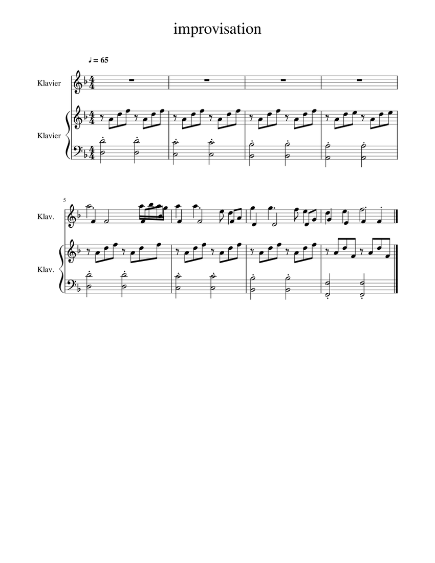 improvisation 2 Sheet music for Piano (Piano Duo) | Musescore.com