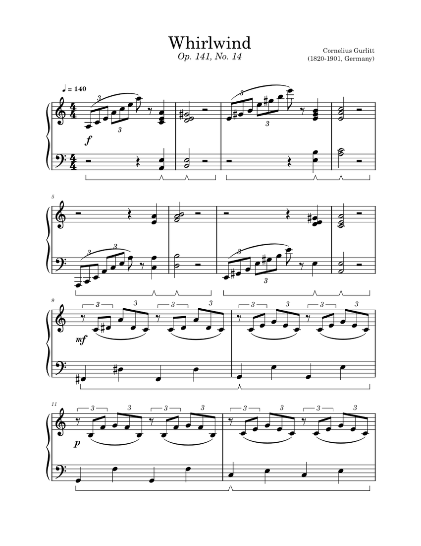 Whirlwind Sheet Music for Piano (Solo) easy | MuseScore.com