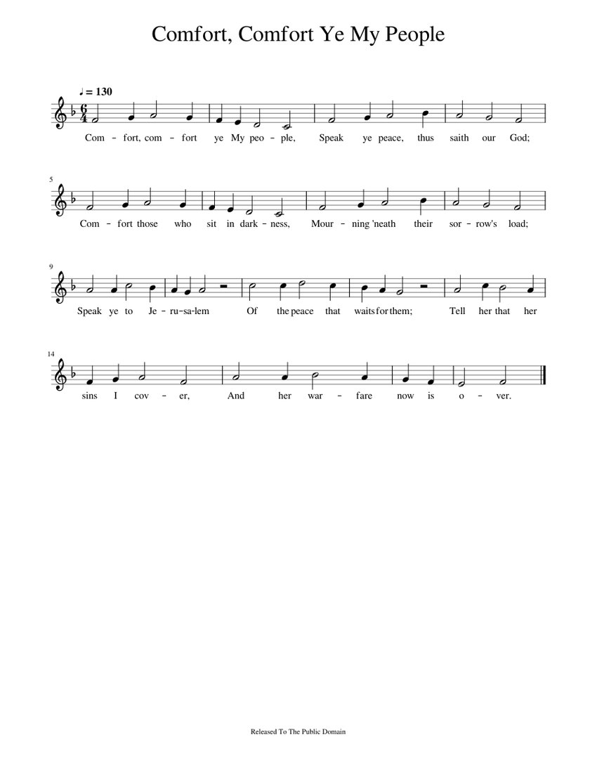 Comfort Comfort Ye My People - "Freu dich sehr", Genevan Psalter, 1551 ...