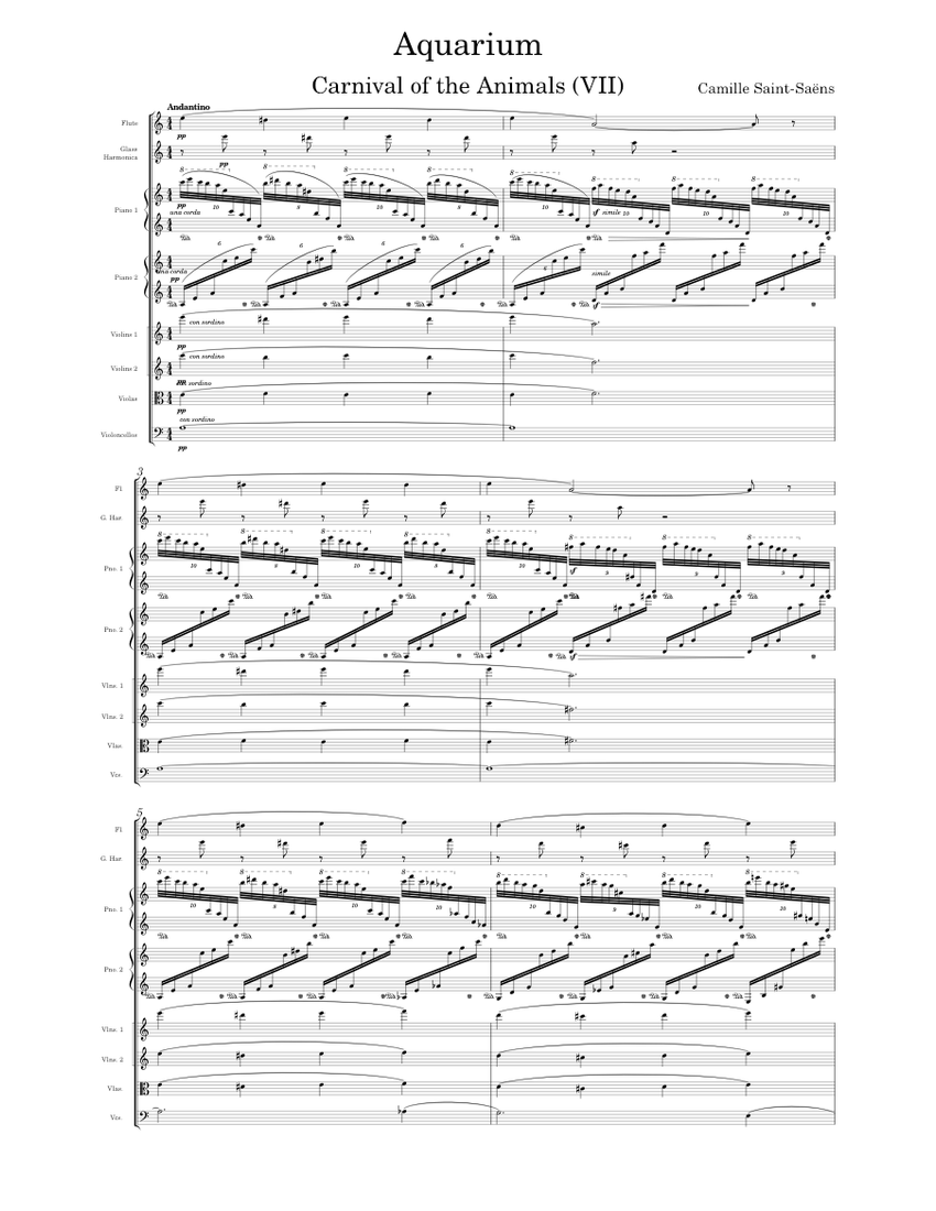 Aquarium, Carnival of the Animals (7th Movement), by Camille Saint ...