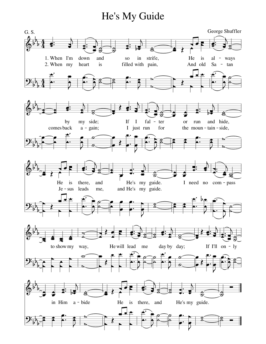 He's My Guide Sheet music for Female, Male (Choral) | Musescore.com