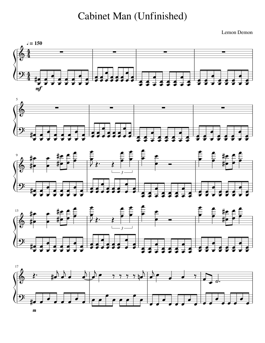 Cabinet Man Sheet music for Piano (Solo) | Musescore.com
