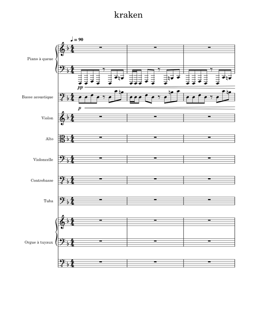 The Kraken – Hans Zimmer Sheet Music for Piano, Organ, Tuba, Contrabass ...