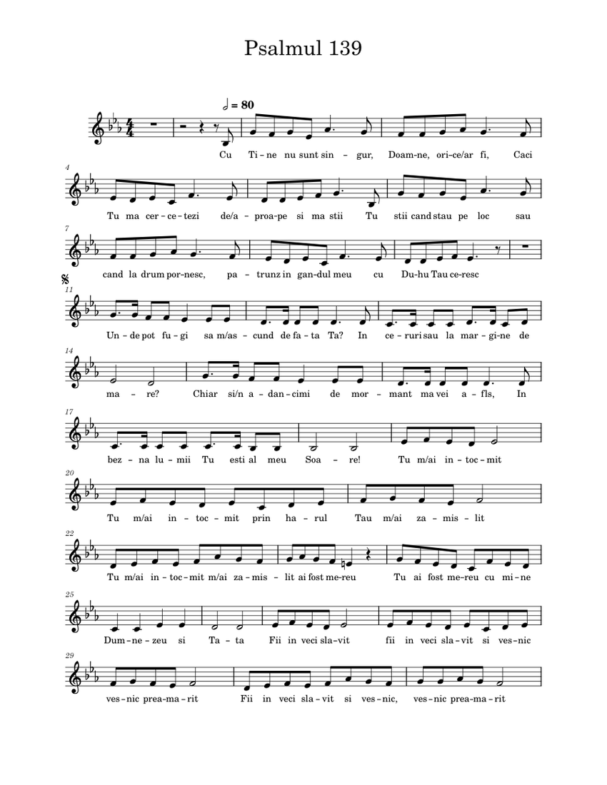 Psalmul 139 – Benoni Catana Sheet music for Piano (Choral) Easy | Musescore.com