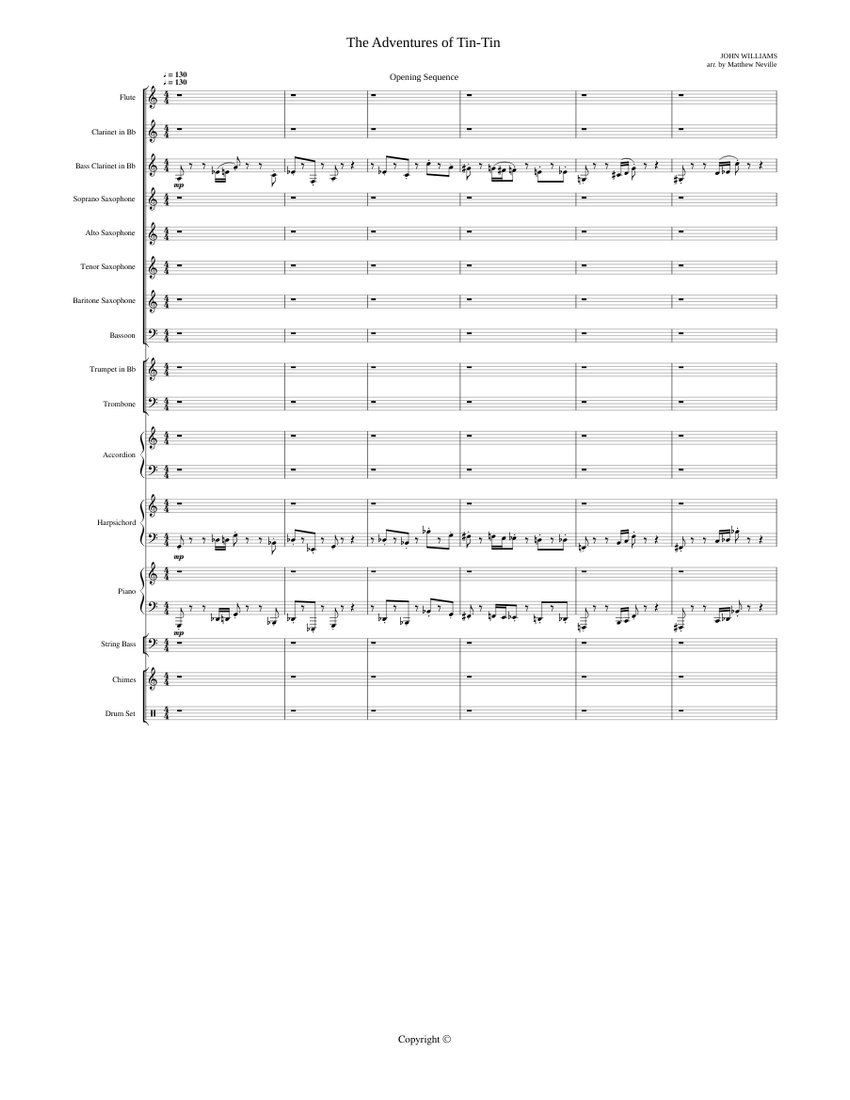 The Adventures of Tin Tin WIP Updated 2/26/2020 Sheet music for Piano ...
