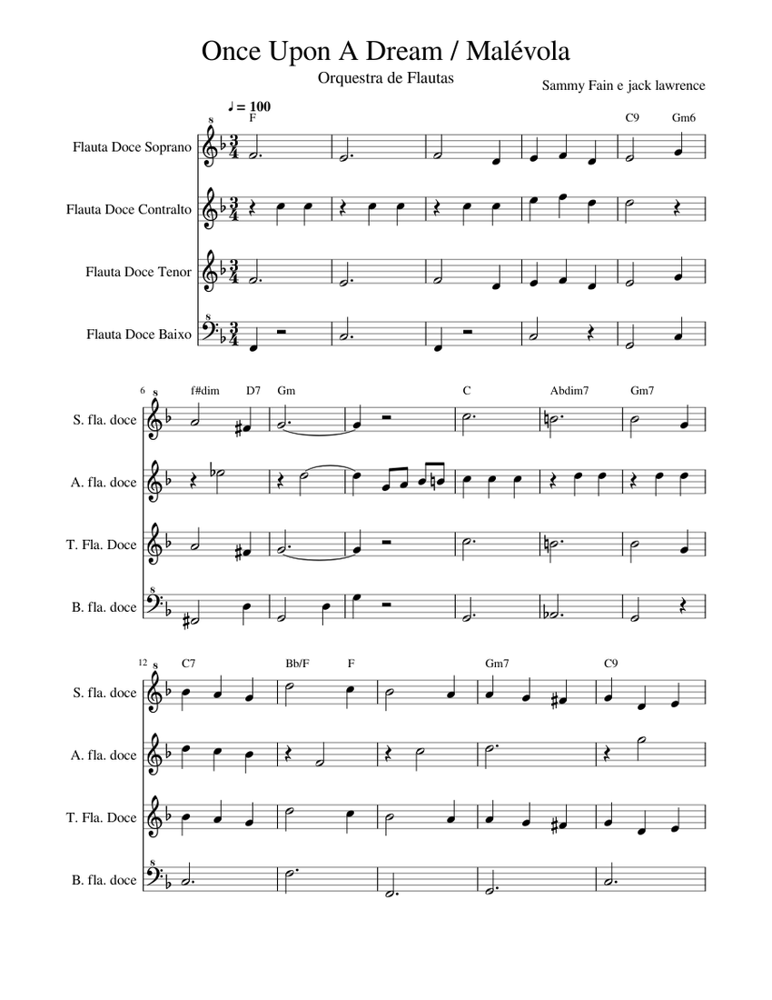 Once Upon a Dream – Sammy Fain and Jack Lawrence Sheet music for ...