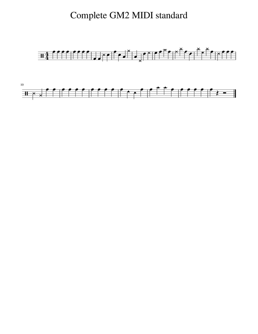 drumset complete General MIDI Sheet music for Drum group (Solo) | Musescore.com