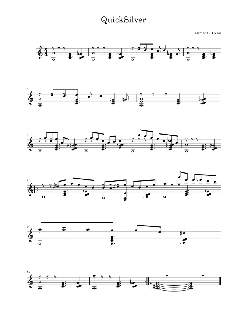 QuickSilver Sheet music for Piano (Solo) Easy | Musescore.com