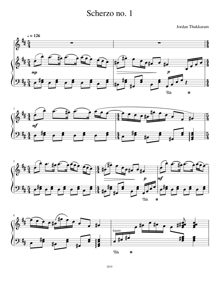 Scherzo in D Major Sheet music for Piano (Solo) | Musescore.com