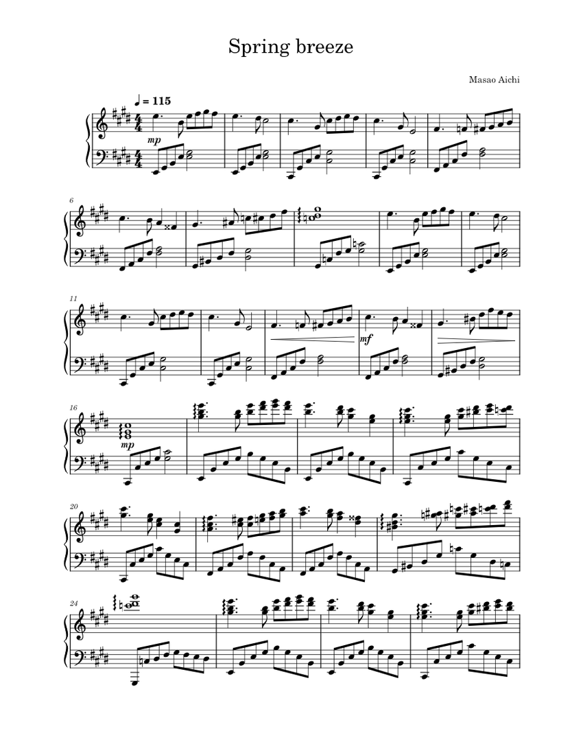 Spring breeze Sheet Music for Piano (Solo) | MuseScore.com