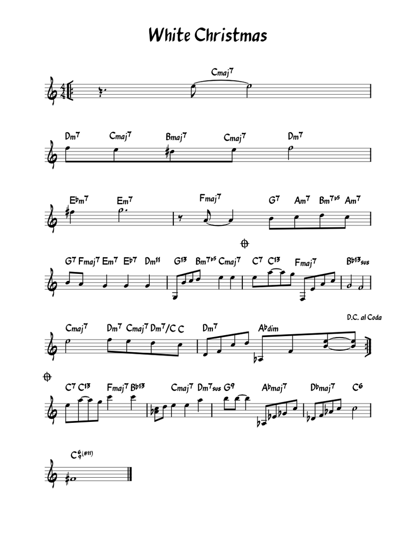 White Christmas Sheet music for Piano (Solo) Easy | Musescore.com