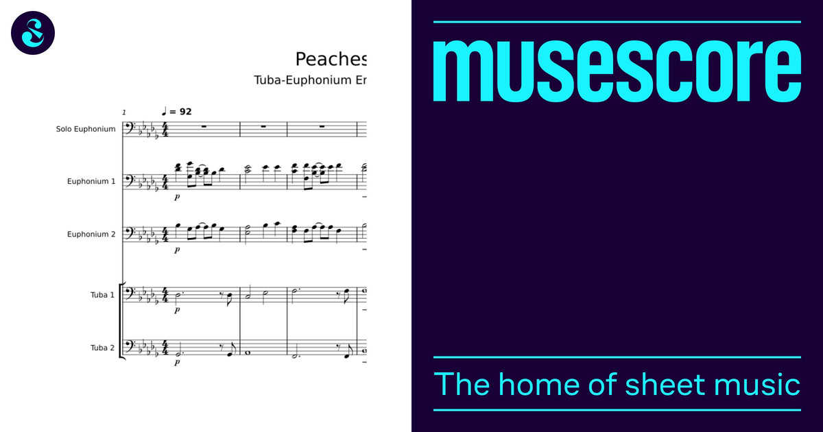 Peaches - Tuba Euphonium Ensemble Sheet music for Tuba (Mixed Quintet ...