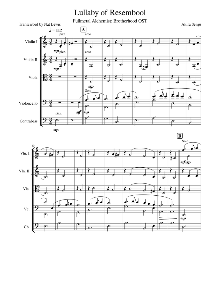 Lullaby of Resembool -Fullmetal Alchemist: Brotherhood - piano tutorial