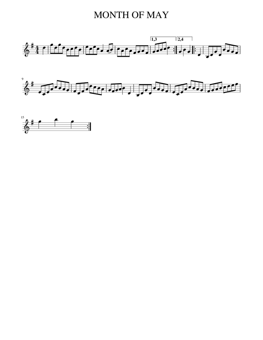 MONTH OF MAY Sheet music for Piano (Solo) Easy | Musescore.com