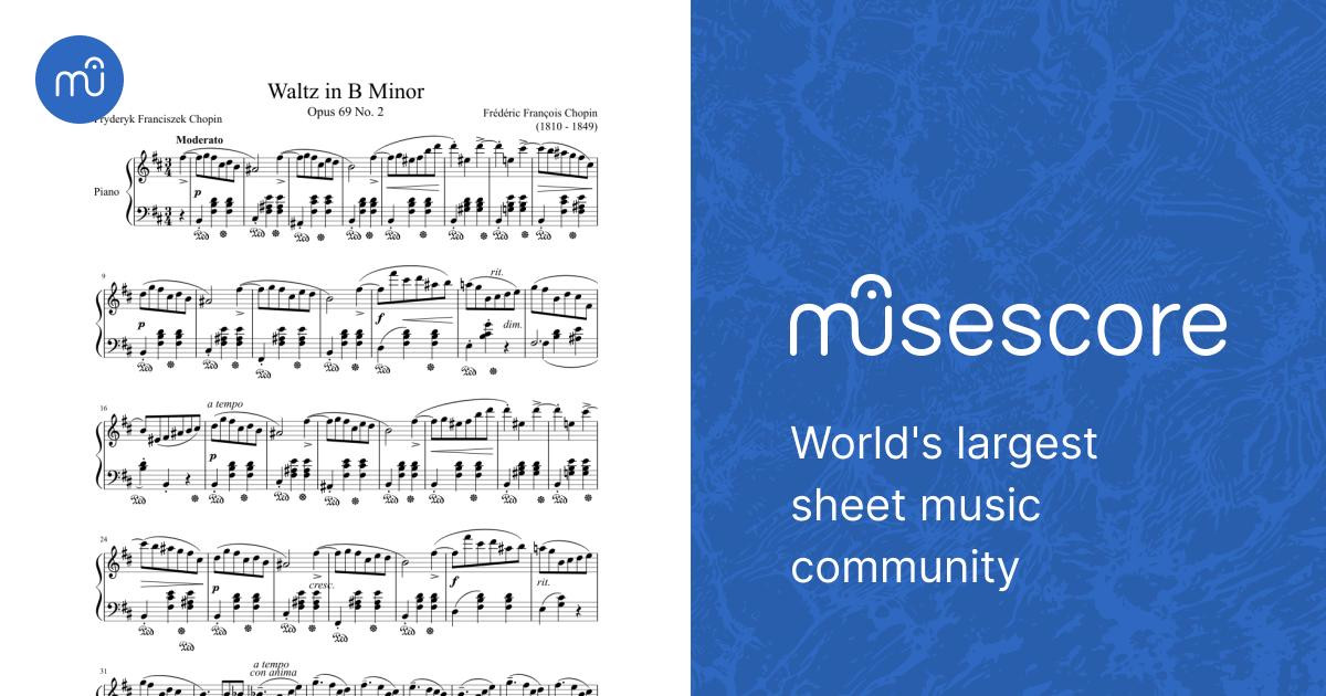 Waltz Opus 69 No. 2 in B Minor Sheet Music for Piano (Solo) | MuseScore.com