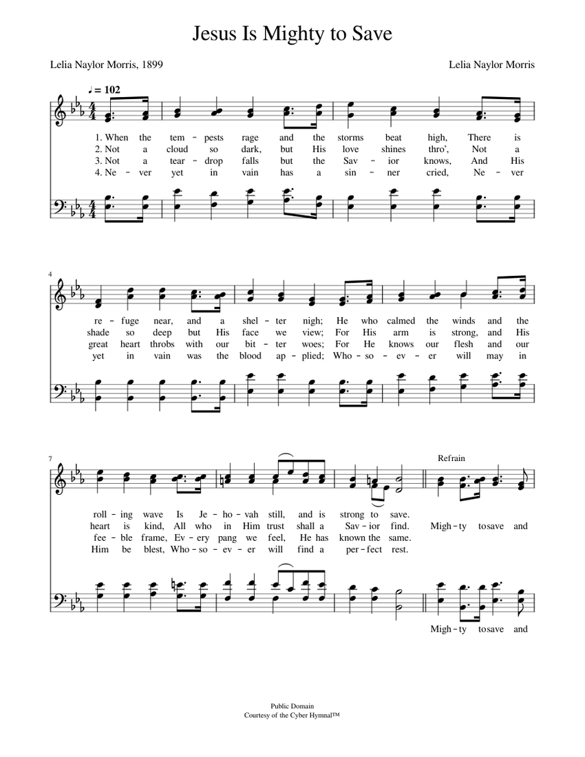 Jesus is mighty to save (morris) - Lelia N. Morris. Sheet music for ...