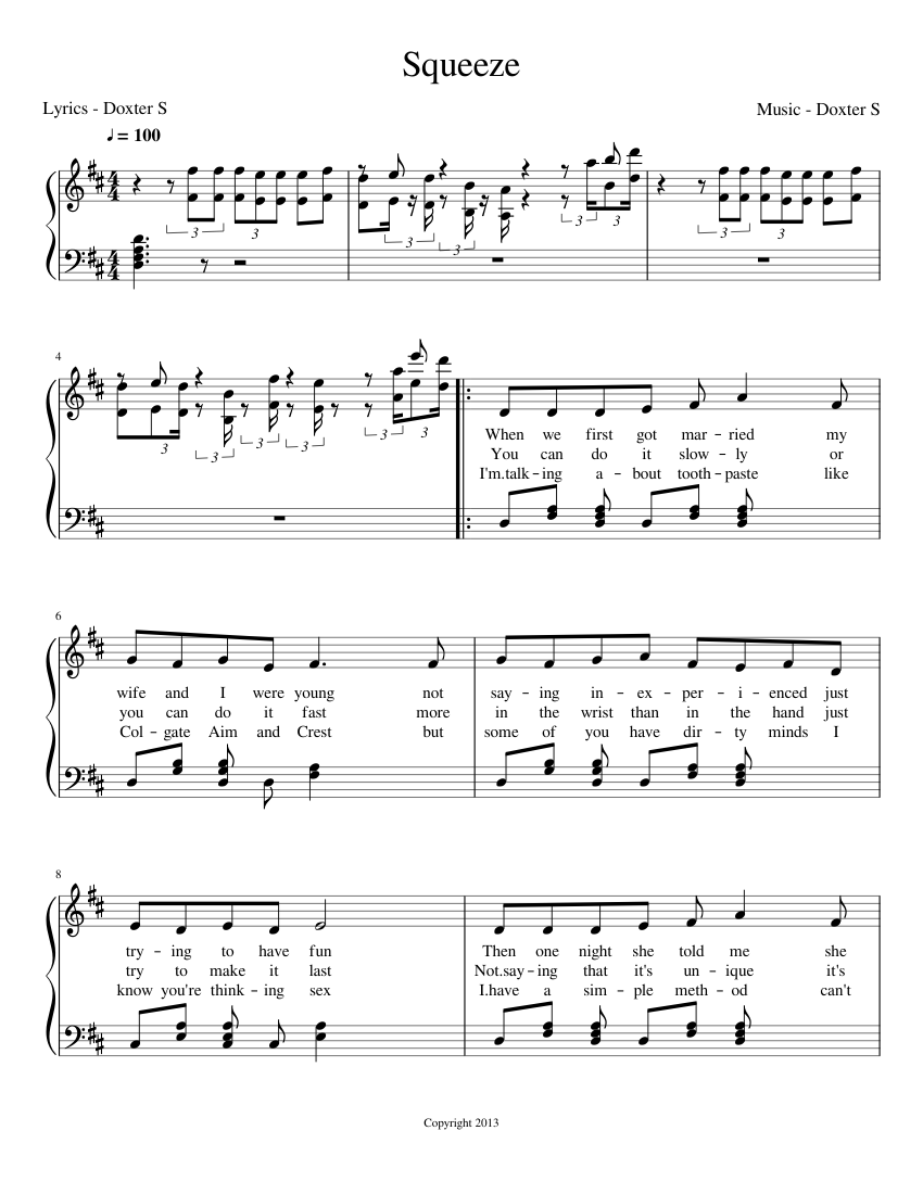 Squeeze Sheet Music for Piano (Solo) | MuseScore.com