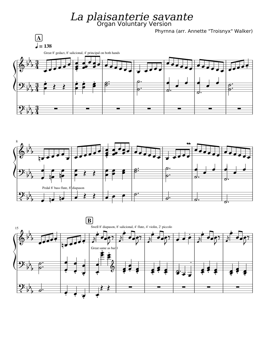 La Plaisanterie Savante – Phyrnna La plaisanterie savante ~ Organ ...