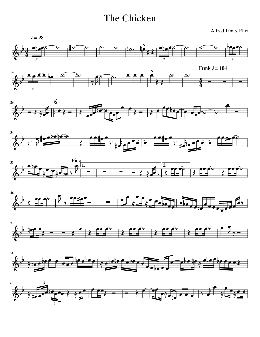 The Chicken Sheet music for Piano (Solo) | Musescore.com