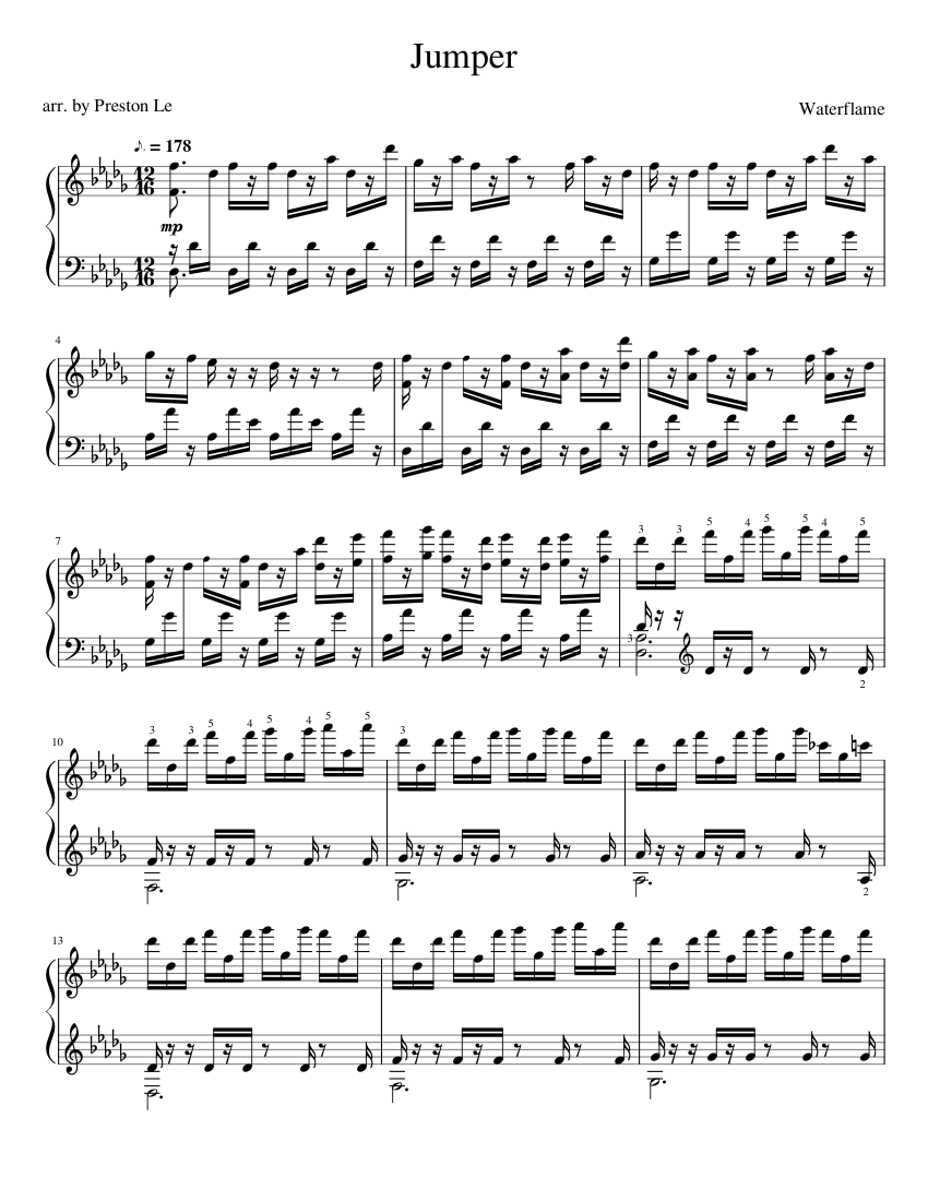 Jumper (Piano Solo) Sheet Music for Piano (Solo) | MuseScore.com