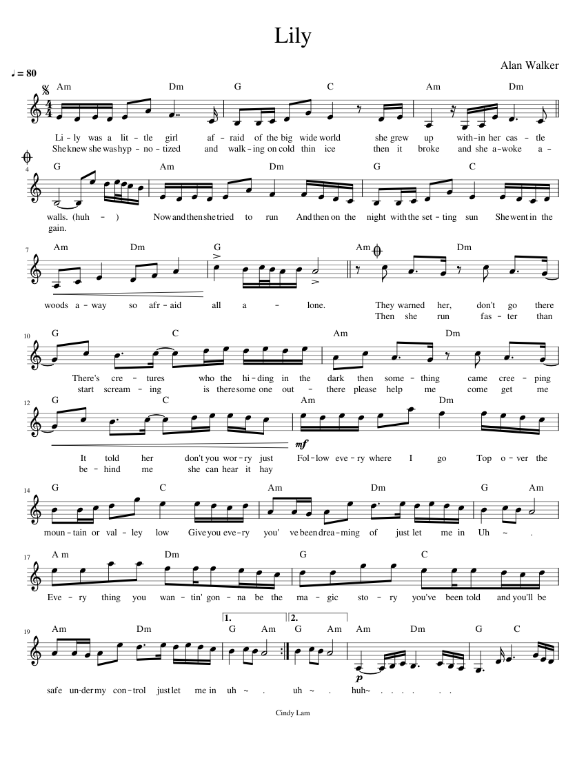 Lily - piano tutorial